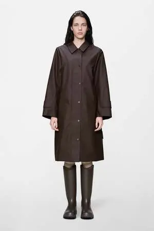 Rains Nara Long W Jacket - Bark