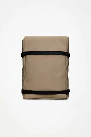 Rains Otg Backpack With Padded Laptop Sleeve And Detachable Pouch - Beige