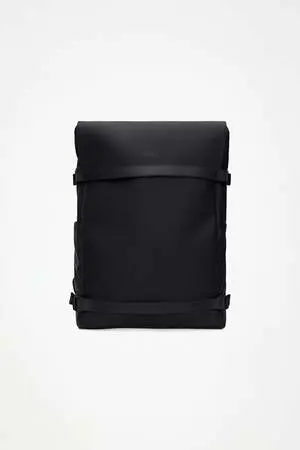 Rains Otg Backpack With Padded Laptop Sleeve And Detachable Pouch - Black