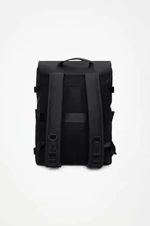 Rains Otg Backpack With Padded Laptop Sleeve And Detachable Pouch - Black