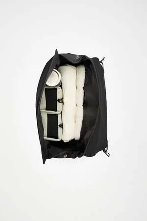Rains Otg Backpack With Padded Laptop Sleeve And Detachable Pouch - Black