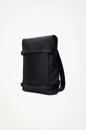 Rains Otg Backpack With Padded Laptop Sleeve And Detachable Pouch - Black