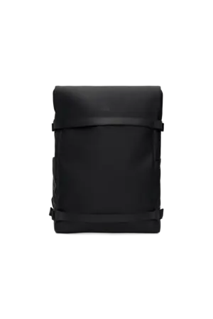 Rains Otg Backpack With Padded Laptop Sleeve And Detachable Pouch - Black
