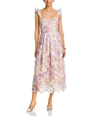 Aqua Lace Midi Dress