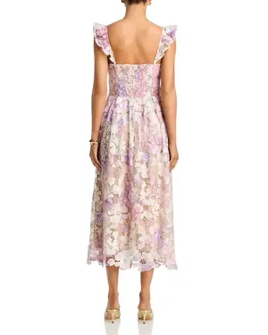 Aqua Lace Midi Dress