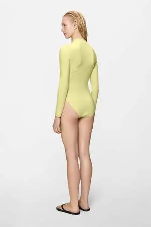 Rains Long Sleeve Zip Up Swimsuit