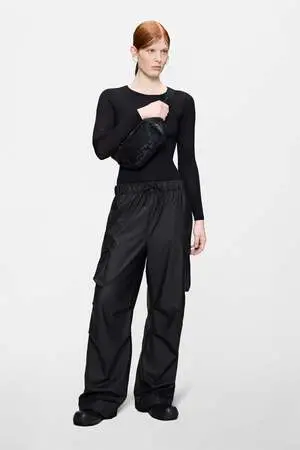 Rains Wide-leg Pocket Rain Pants - Black