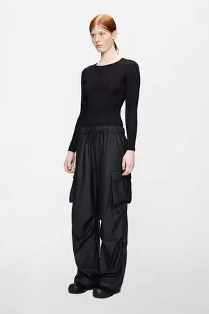 Rains Wide-leg Pocket Rain Pants - Black