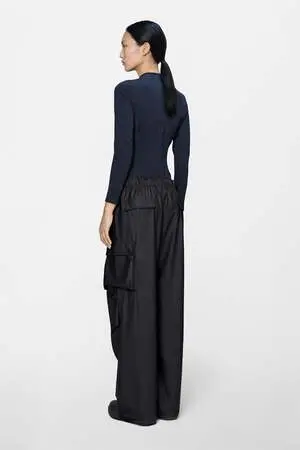 Rains Wide-leg Pocket Rain Pants - Black