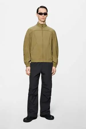 Rains Cooldown Track Top With Ruching Detail And Embroidery