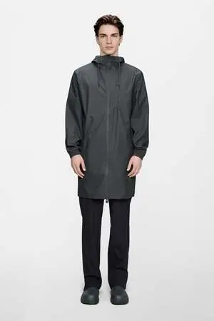 Rains Long Storm Breaker Waterproof Jacket - Grey
