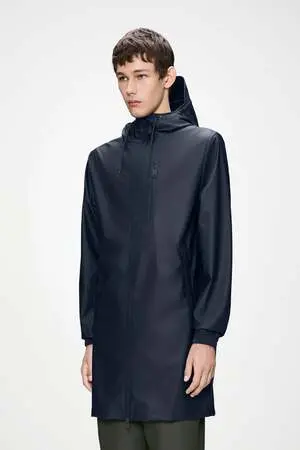 Rains Long Storm Breaker Waterproof Jacket - Navy