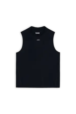 Rains Warm-up Tank Top High-performance Stretch Sleeveless Top - Black
