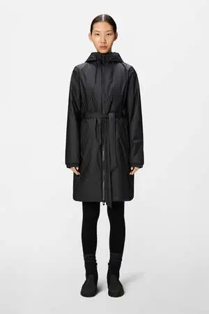 Rains Lohja Long Insulated Curve Jacket - Black