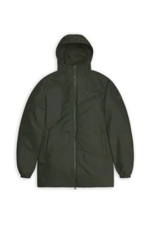 Rains Lohja Long Insulated Waterproof Jacket - Green