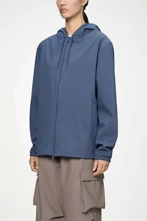 Rains Suva Hardshell Jacket With Hood And Drawstring - Blue Dusk