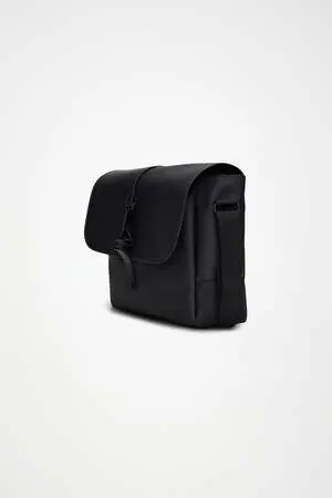 Rains Messenger Bag With Carabiner Closure - Black