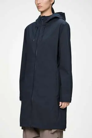 Rains Suva Hardshell Long W Jacket - Navy