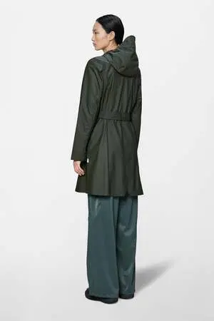 Rains Curve Long Jacket - Green