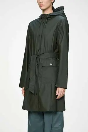 Rains Curve Long Jacket - Green