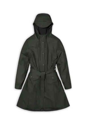 Rains Curve Long Jacket - Green