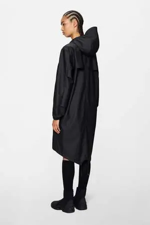 Rains Fishtail Parka, Waterproof, Hooded, Long Sleeve - Black