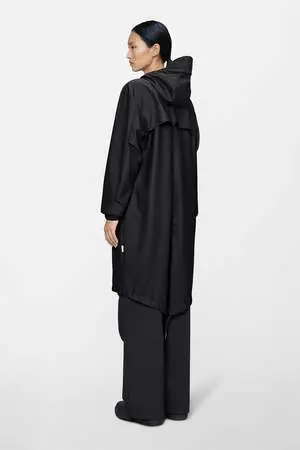 Rains Fishtail Parka, Waterproof, Hooded, Long Sleeve - Black