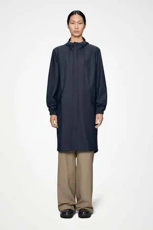 Rains Fishtail Parka, Waterproof, Hooded, Long Sleeve - Navy