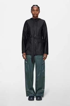 Rains Belted Curve Jacket - Black