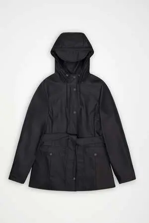 Rains Belted Curve Jacket - Black