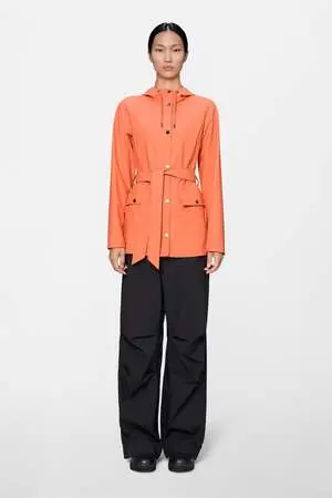 Rains Belted Curve Jacket - Ember