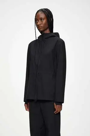 Rains Suva Hardshell String W Jacket Waterproof Hooded Rainwear - Black