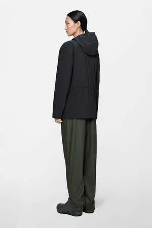 Rains Suva Hardshell String W Jacket Waterproof Hooded Rainwear - Black