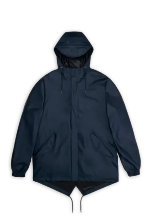 Rains Fishtail Jacket Waterproof Rainwear - Navy