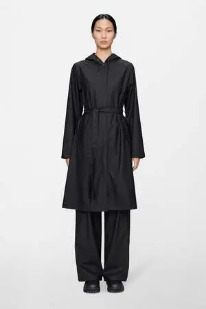 Rains A-line Longer Waterproof Jacket - Black