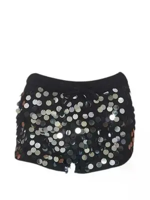 LESLIE AMON Scorpio Sequin Embellished Shorts - Black