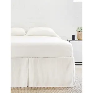 POM POM AT HOME Pleated Linen Bedskirt, California King - Cream