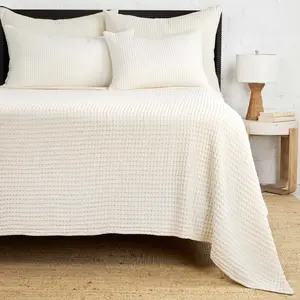 POM POM AT HOME Zuma Cotton Waffle Blanket, Twin/twin Xl - Cream