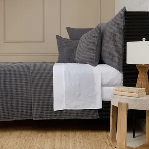 POM POM AT HOME Zuma Cotton Waffle Standard Sham - Charcoal