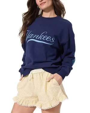 Terez Denim Patch Crewneck Sweatshirt - New York Yankees Navy