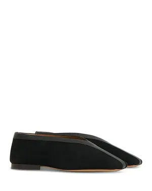 MANSUR GAVRIEL Suede Square Toe Flats