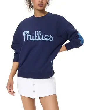 Terez Denim Patch Crewneck Sweatshirt - Philadelphia Phillies Navy
