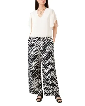 Karen Kane Flutter Sleeve V-neck Top - Ecru