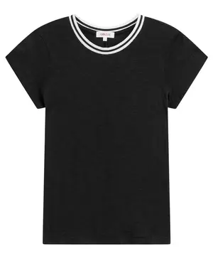 Goldie LeWinter Tipped Ringer Tee - Black