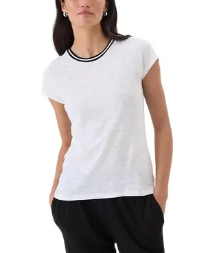 Goldie LeWinter Tipped Ringer Tee - White
