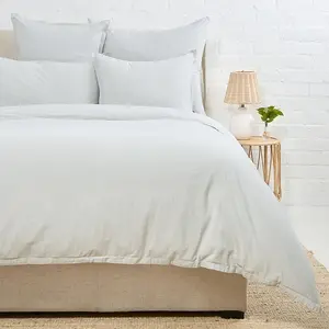 POM POM AT HOME Luke Cotton Striped Duvet Cover, Queen - Light Blue
