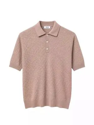 MASQ Textured-knit Polo Shirt - Pink