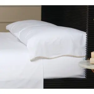 POM POM AT HOME Skylar Cotton Percale Sheet Set, King - White/flax