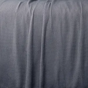 POM POM AT HOME Balboa Waffle Bed Blanket, Queen - Midnight