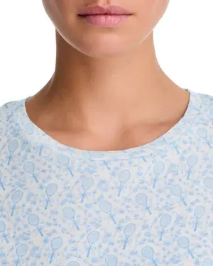 LoveShackFancy Rubin Cropped Tee - Blue Serve